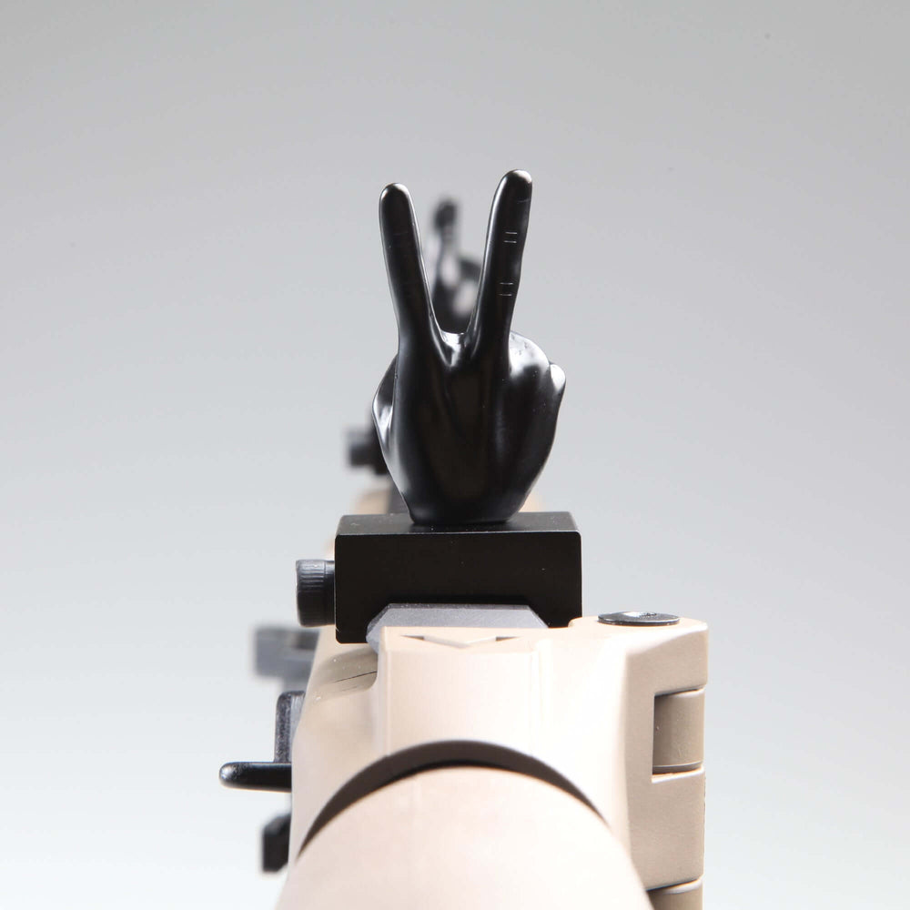 Gloss Tungsten Grey Color Novelty Finger Iron Sight Set - Straight (V