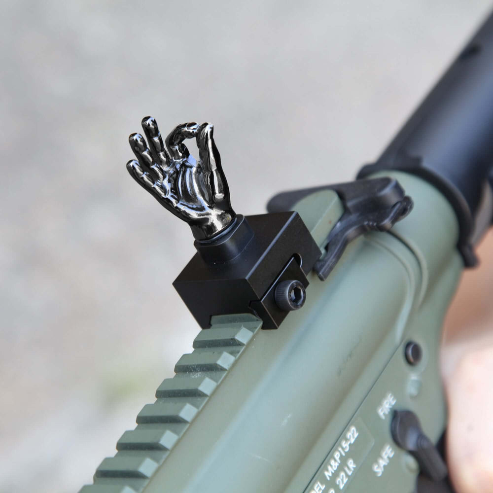 Black Color Novelty Finger Iron Sight Set - Straight (Middle Finger