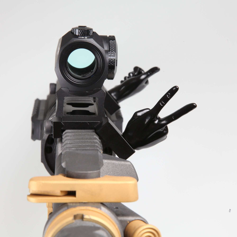 Black Color Novelty Finger Iron Sight Set - Offset 45 Degree (V Hand