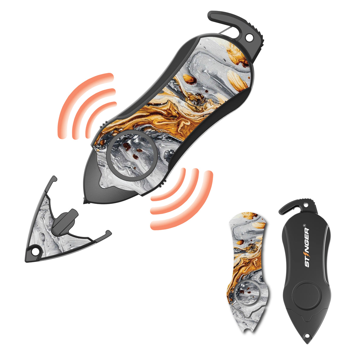 Stinger Personal Safety Alarm Keychain w/ Car Emergency Escape Tool